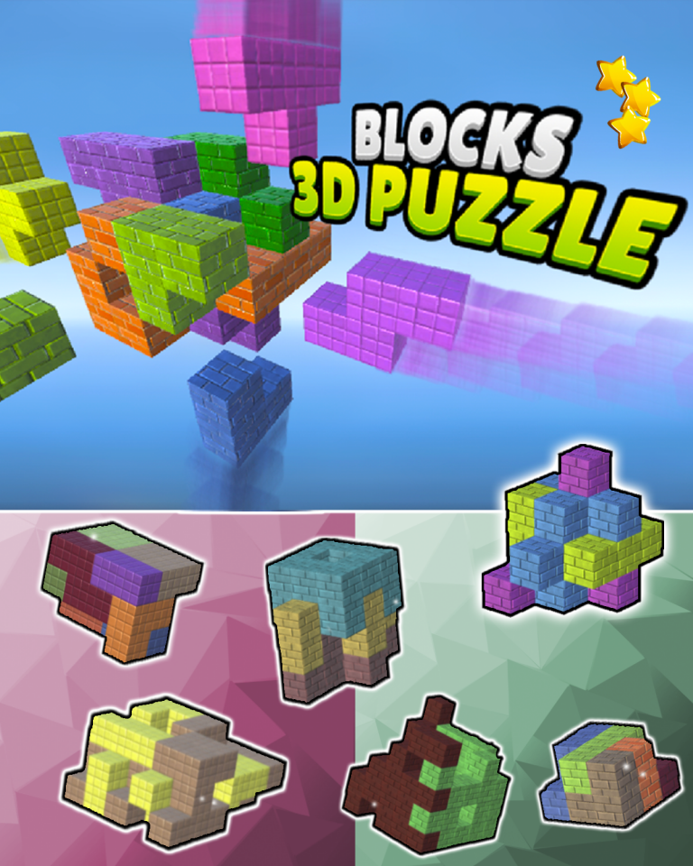 Move the 3D blocks - Blocks 3D Puzzle App - Free winner App 2021